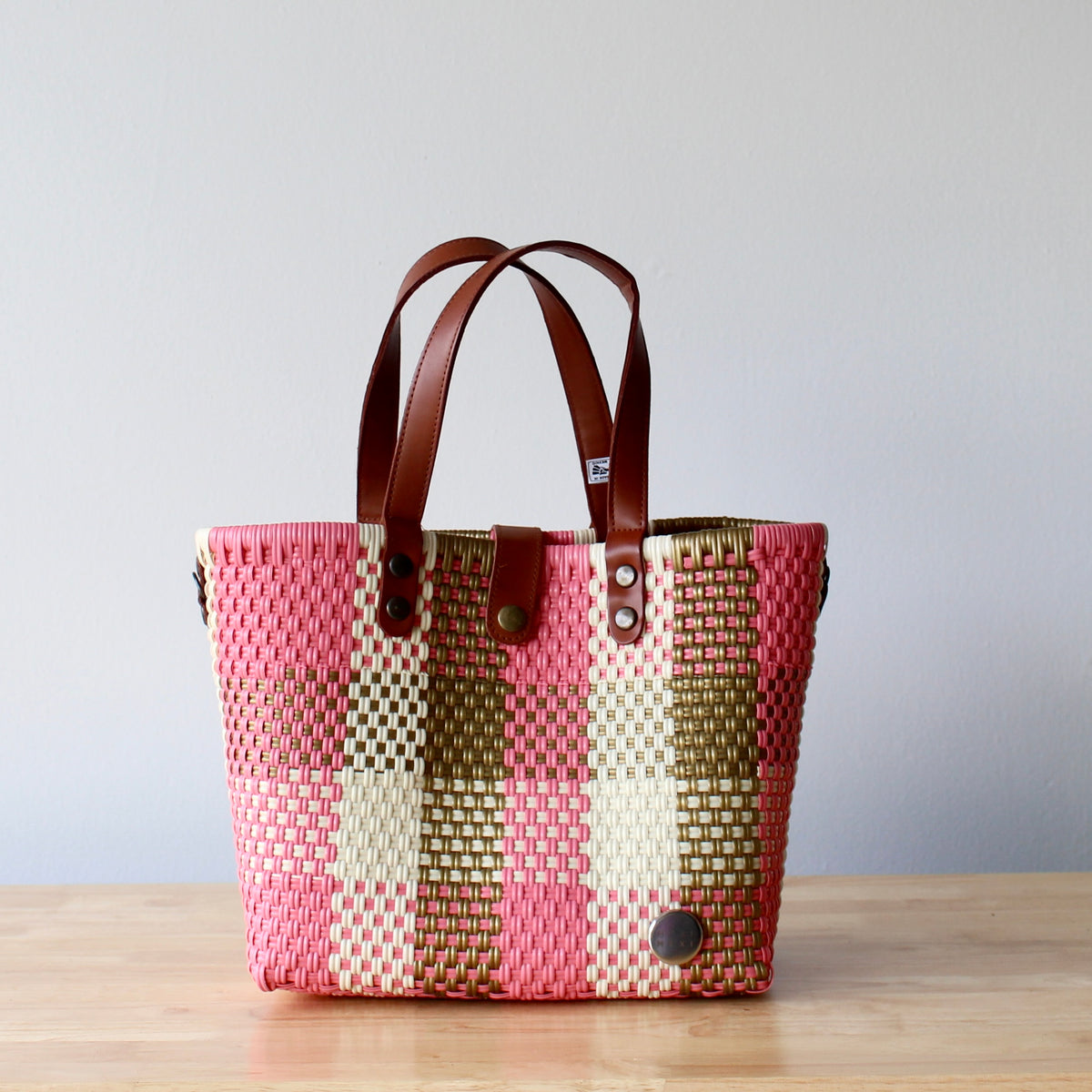 Coral & Gold Handwoven Purse by MexiMexi